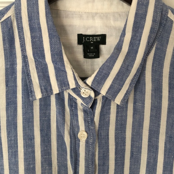 J. Crew | Tops | J Crew Striped Linen Shirt | Poshmark